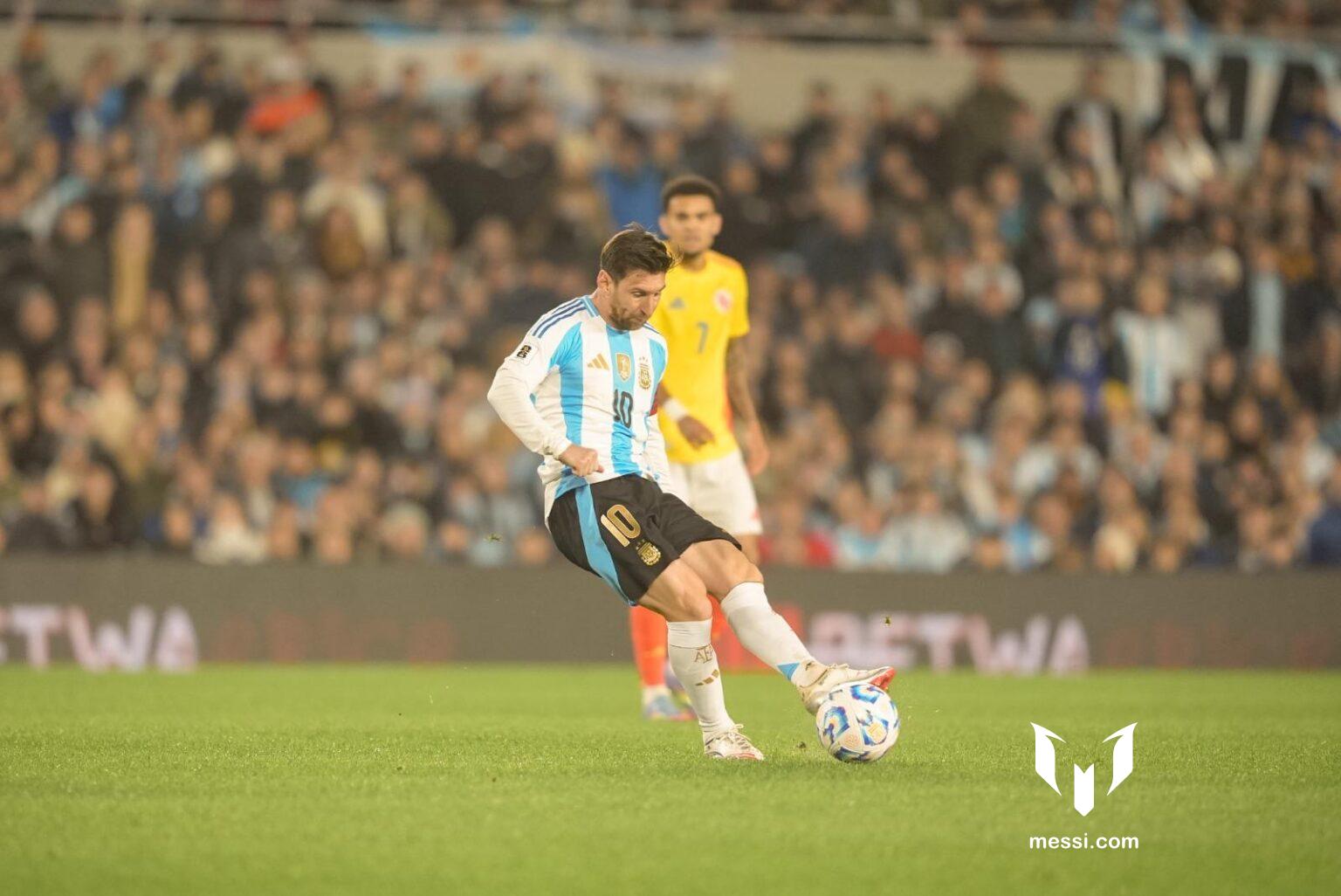 LEO IS IN THE STARTING LINEUP IN ARGENTINA’S DRAW AGAINST COLOMBIA.